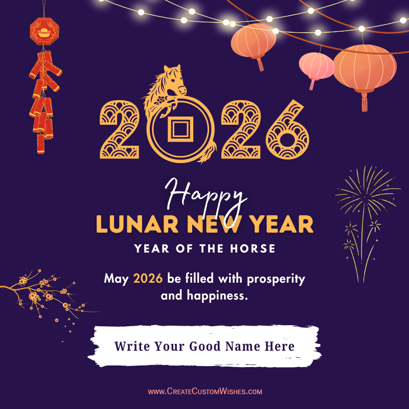 🐎 Create Lunar New Year 2026 Wishes with Name - Editor