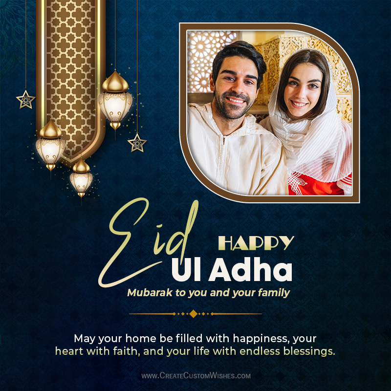Eid ul Adha 2026 Photo Wishes Maker | Create Custom Cards 🆓
